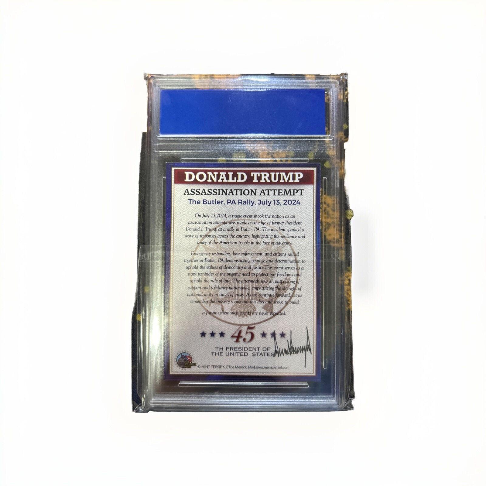 Donald Trump 2024 Shooting Assassination Card & 2 Gold Trump Bills | eBay