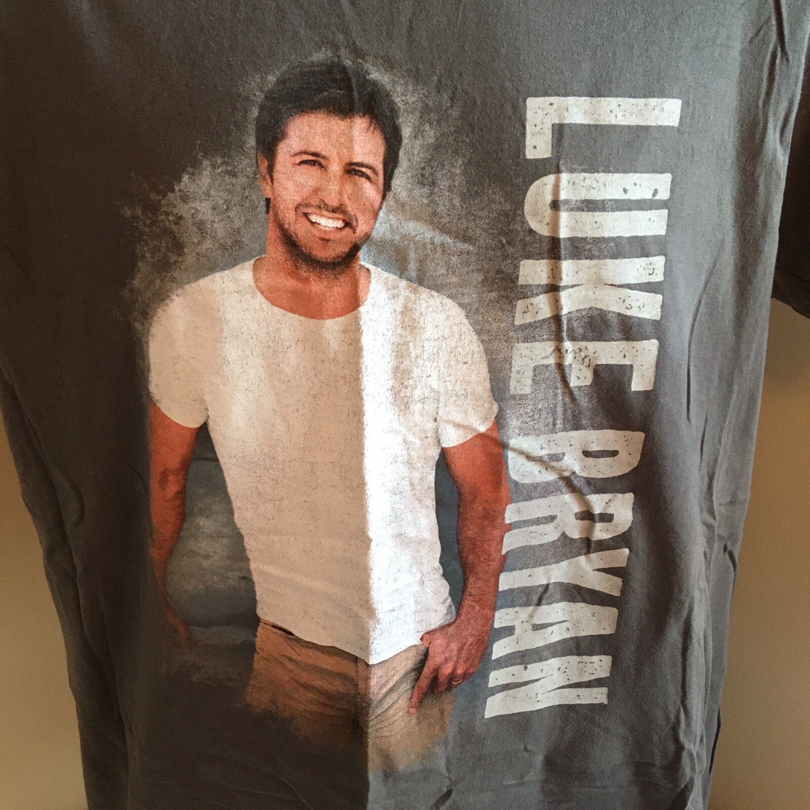 Gildan Luke Bryan Tailgates & Tanlines Tour T-Shirt 2 Sided Gray Large ...
