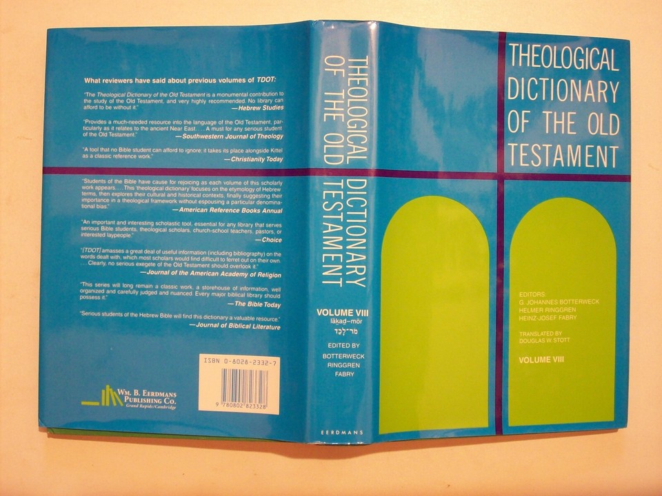 THEOLOGICAL DICTIONARY OF THE OLD TESTAMENT VOL 1 2 3 4 5 CHOOSE ...
