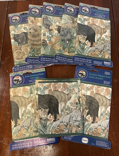 Borden Wallpaper Border LOT Forest Wild Animals Cabin Man Cave 5/yds ...