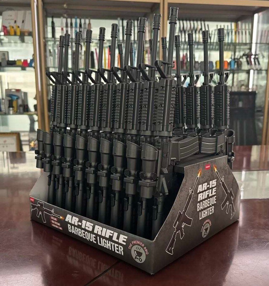 NEW! 15" AR-15 Rifle Lighter Refillable Butane BBQ Lighter Gun USA ...