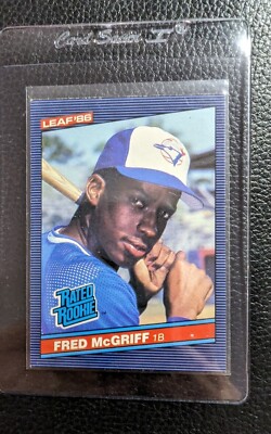 1986 LEAF #28 FRED MCGRIFF ROOKIE CARD RC TORONTO BLUE JAYS | eBay