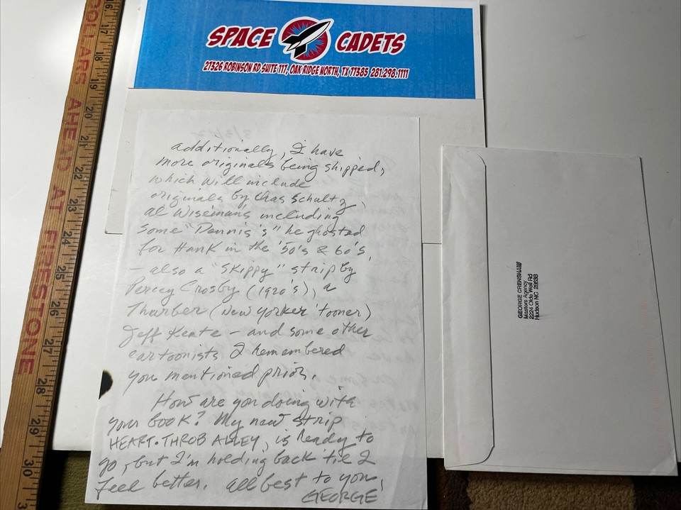 George Crenshaw Handwritten Letter Signed Art Sale Offer Schultz ...