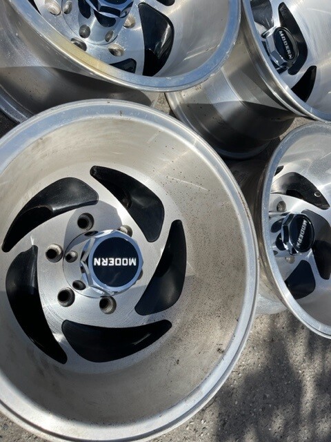 15X10 WHEELS RIMS VINTAGE 6 15 BLADE COOKIE CUTTER AR08 WIDE 6X139.7 ...