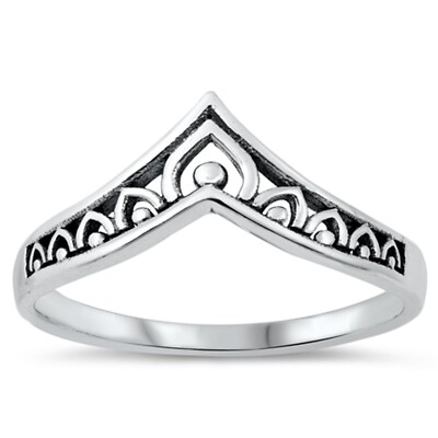 V Shape Bali Ring 925 Sterling Silver 8mm Casual Band Size 4-12 | eBay