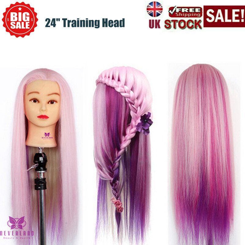24-29" Colorful Hair Training hairdresser Doll Head Styling Hair ...