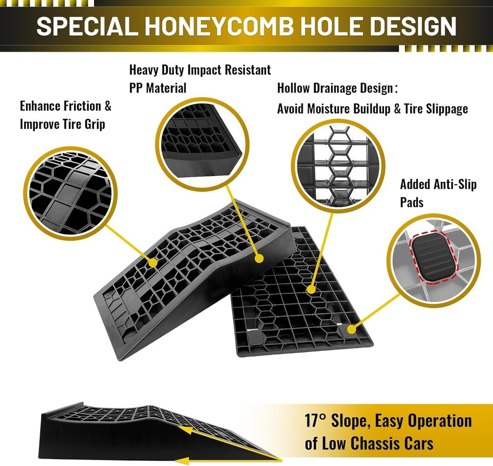 Car Ramps Heavy Duty Tire Ramps for Jack Support Automotive Low Profile ...