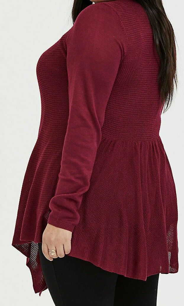 Torrid Drape Front Cardigan Red Wine 0 L 12 #34237 | eBay