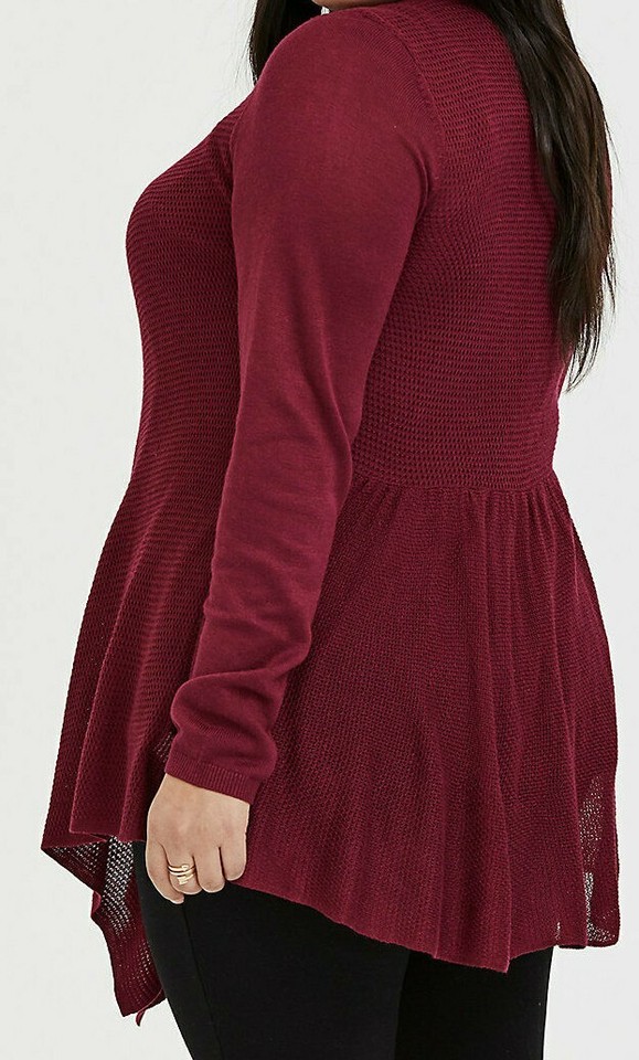 Torrid Drape Front Cardigan Red Wine 0 L 12 #34237 | eBay