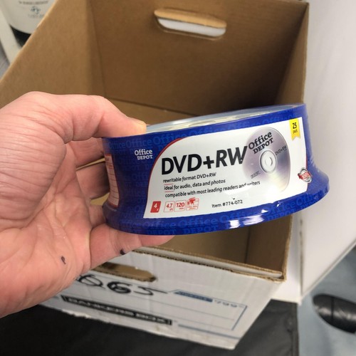 Office Depot DVD-RW 4X 4.7GB 120 Min. 25 Pack Media Rewritable Discs ...