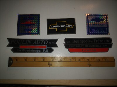 * 5 RARE CHEVROLET CHEVY OLDS DEALERSHIP QUEBEC STICKER DECAL VINTAGE ...