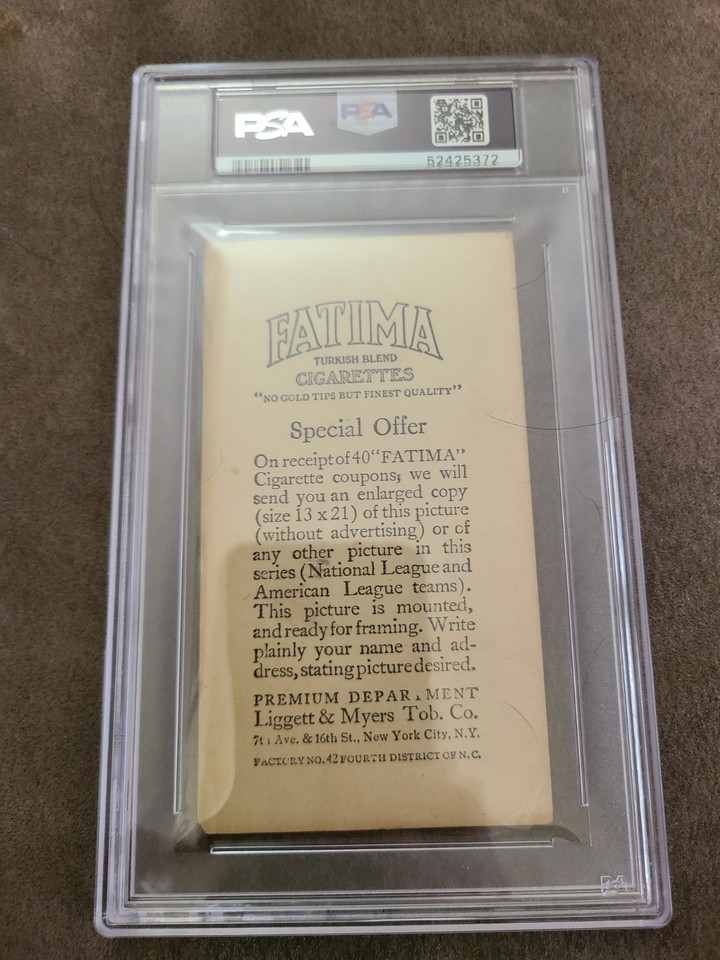 1913 T200 Fatima Cleveland Americans Shoeless Joe Jackson Rookie Era ...