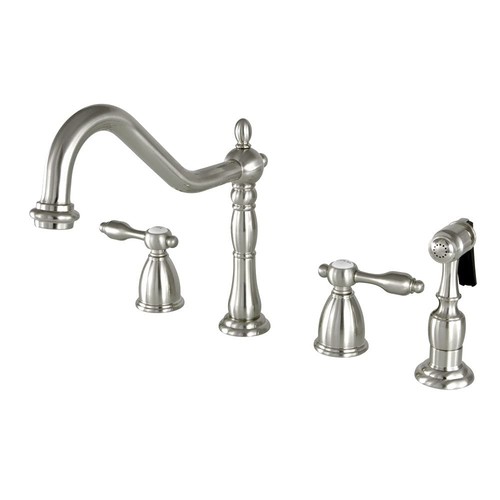 KB1798TALBS Tudor 8 Inch Center Kitchen Faucet With Brass Sprayer, 8-1/ ...