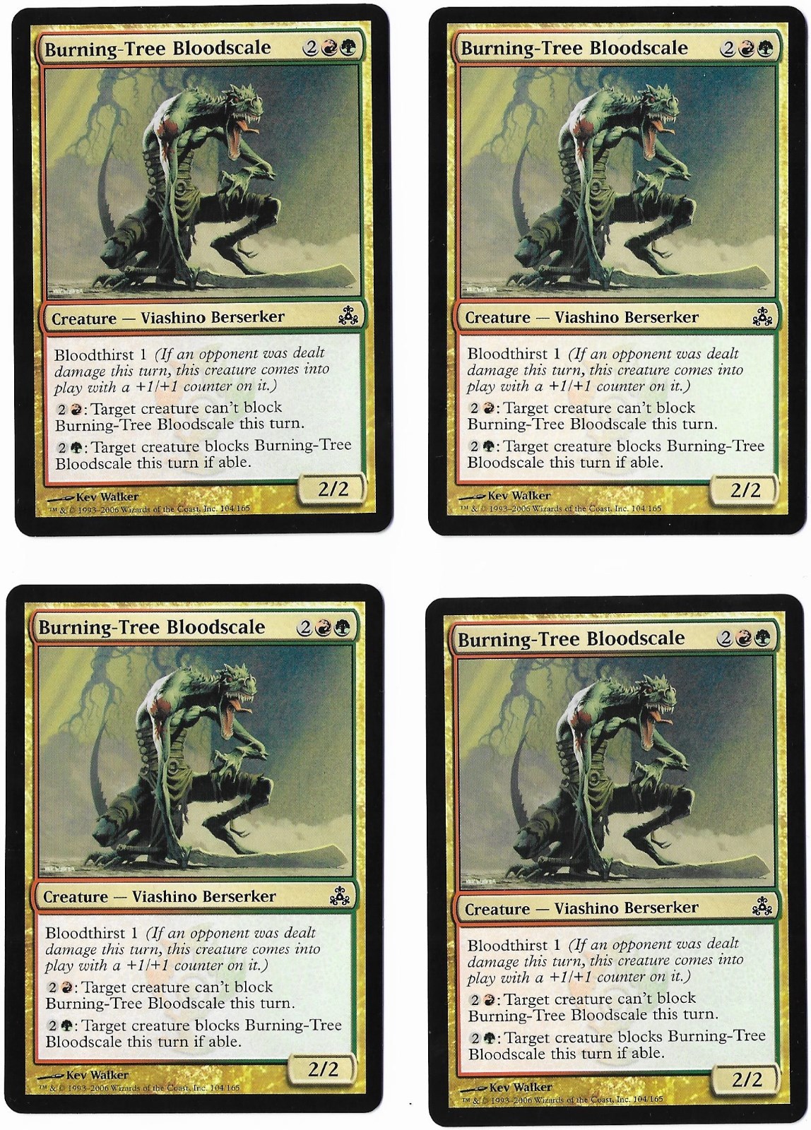 Magic The Gathering MTG GUILDPACT BURNING-TREE BLOODSCALE x4 - Unplayed ...
