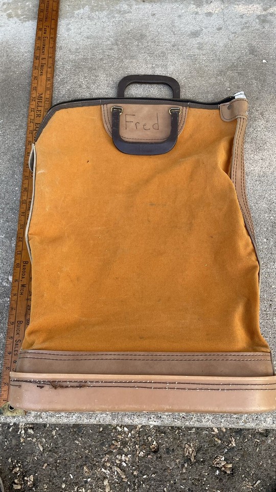 Vtg faberkin inc Bank Money Bag Pouch handle atm casino cash rap prop ...