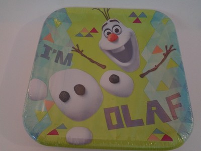 DISNEY OLAF ONE PACK 8 ct LARGE PAPER PLATES 9 INCHES MADE IN USA, NEW ...