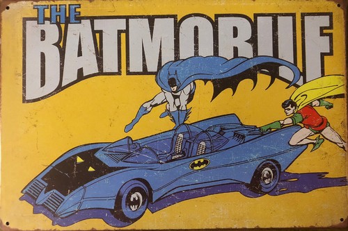 BATMAN COMICS Garage Vintage Metal Tin Sign Man Cave,Shed,Bar & Home ...