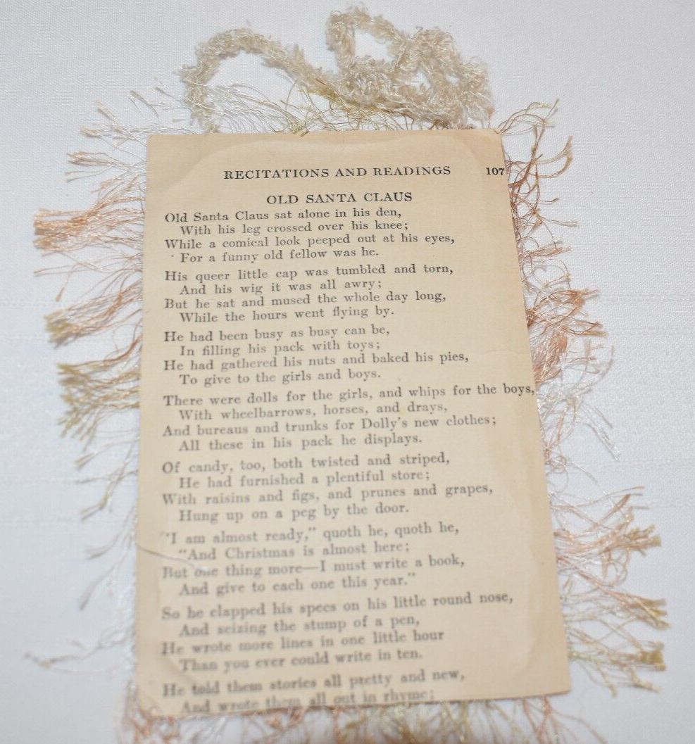 Santa Claus Season's Greetings Postcard Old Santa Claus Poem Christmas ...