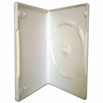 2 x Single WHITE DVD Case 14mm Spine New Empty Regular Cover Cases ...