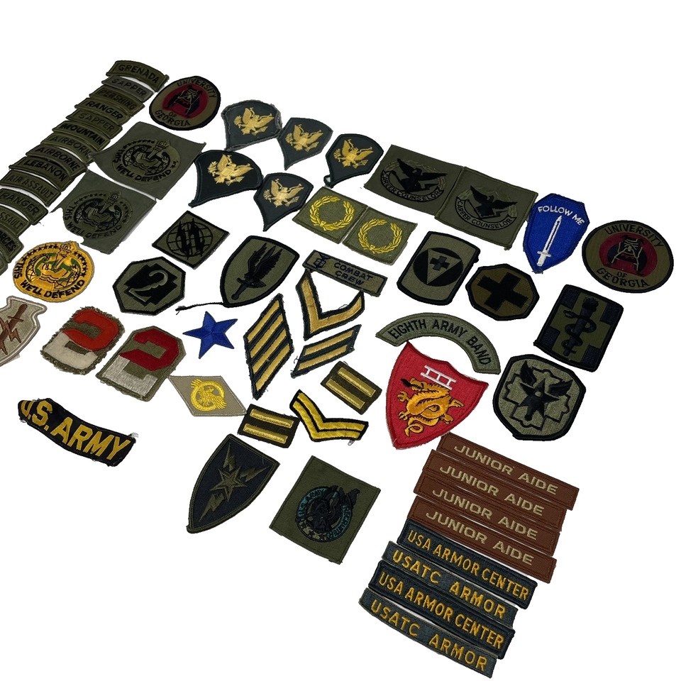 Vintage Military Patch Lot 66 Patches Unsewn Vietnam U.S. Army WWII | eBay