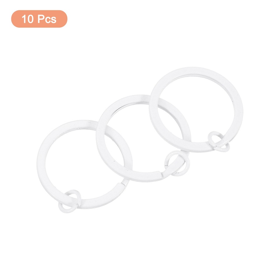 Split Keychain Rings 10Pcs Round Flat Key Holder with Open Jump Ring White 639664010744| eBay
