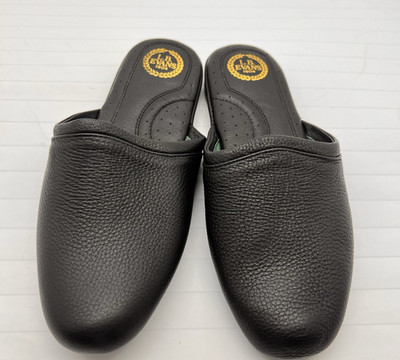 L.B. Evans Aristocrat Scuff Backless Slippers Mens 10 Black Leather | eBay