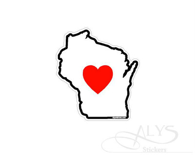 I Love Wisconsin State map Decals & Stickers | eBay