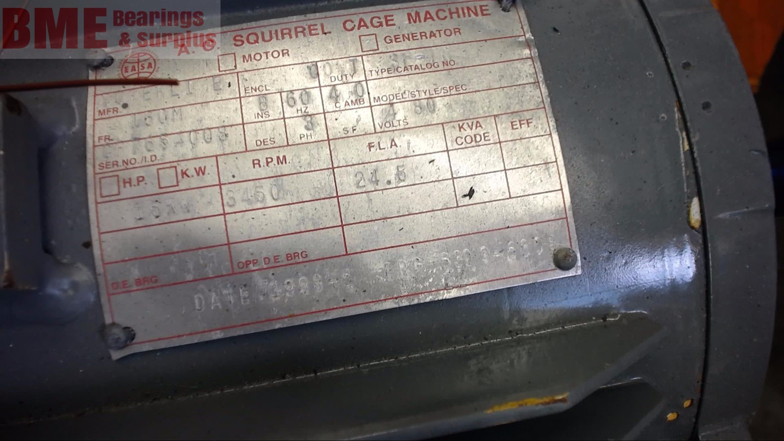 Sf-1R 15 Kw Metric Motor 480 Volts, 3450 Rpm, 2P, 160M Frame, | eBay