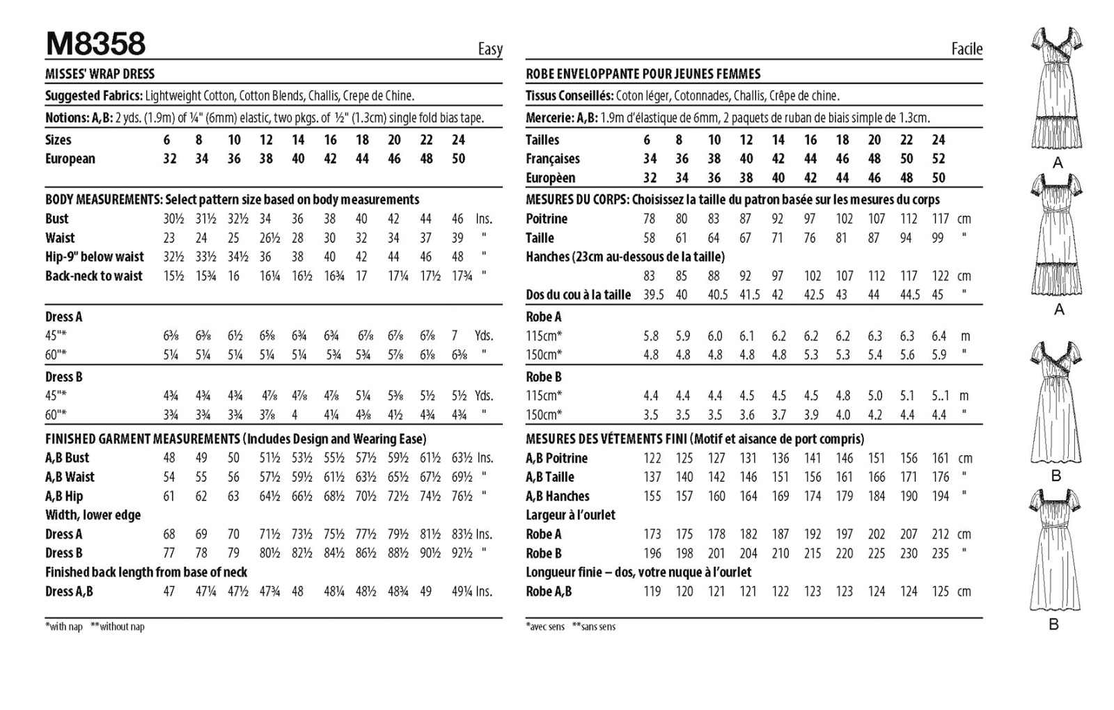 MCCALLS SEWING PATTERN 8358 MISSES 16-24 VINTAGE '70s LAURA ASHLEY WRAP ...