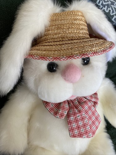 VINTAGE JUMBO 24” JCPENNEY EasterBUNNY RABBIT With Hat And Bow PLUSH ...