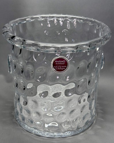 Mouth blown Handmade Poland Clear Babble Effect Champagne Wine Round ...