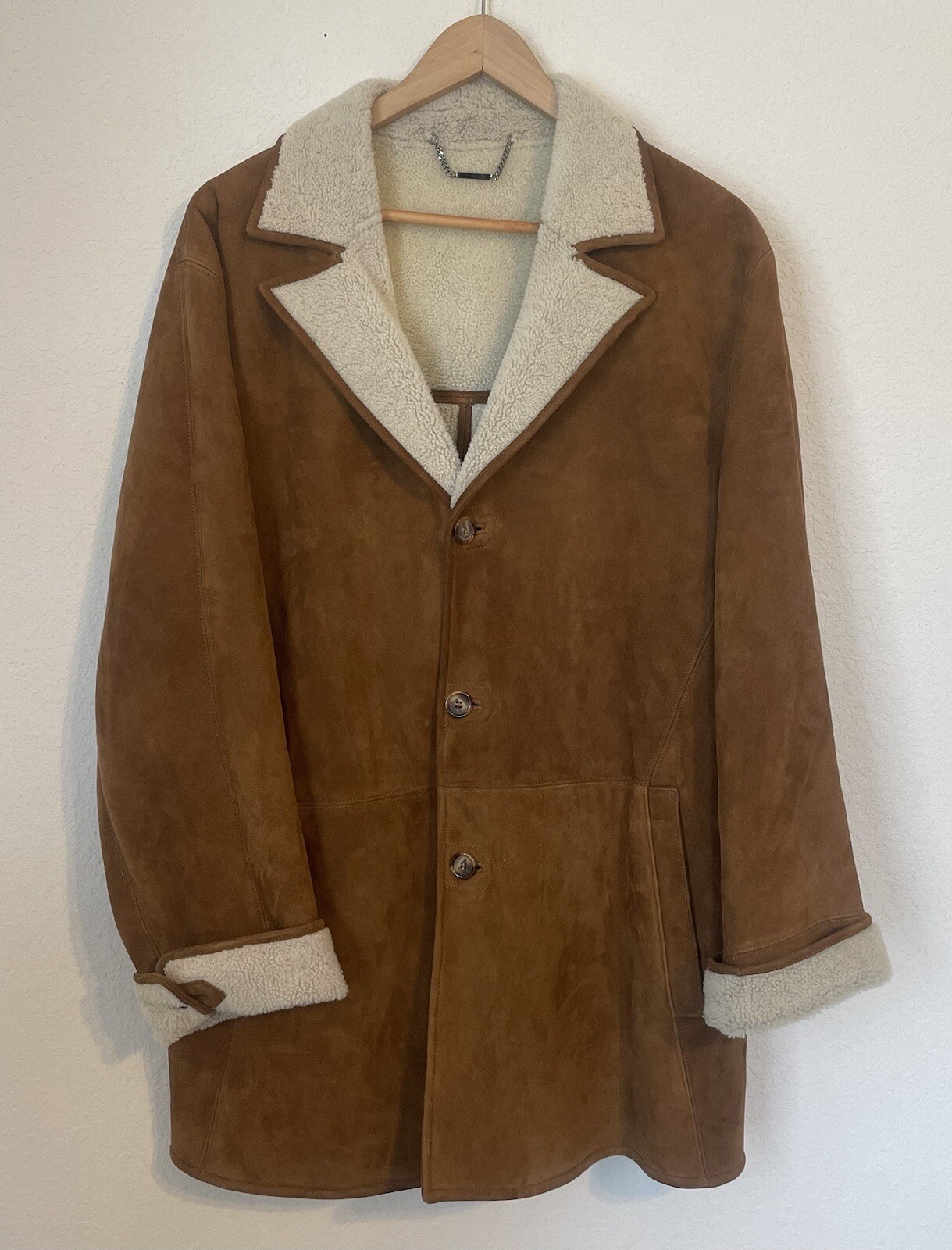 Gorgeous Longhi Shearling Coat Top Quality Made In Italy Size 54 XL | eBay