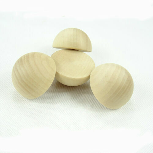 Natural Wooden Balls/Half-Balls/Cubes Sphere Semi-circle Block Craft ...