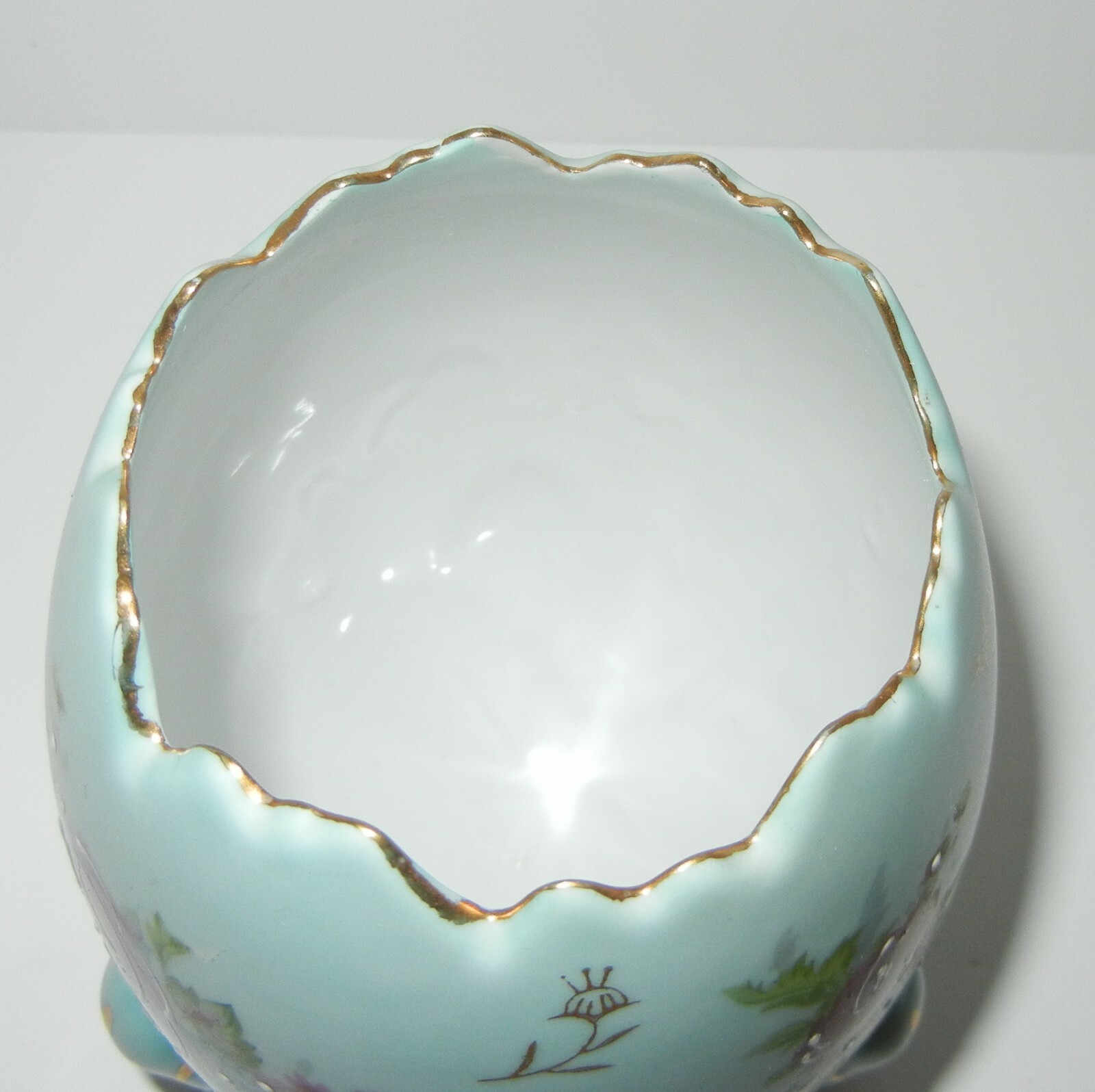 Vintage Napco Blue Floral Footed 6" Egg Vase Japan Easter | eBay