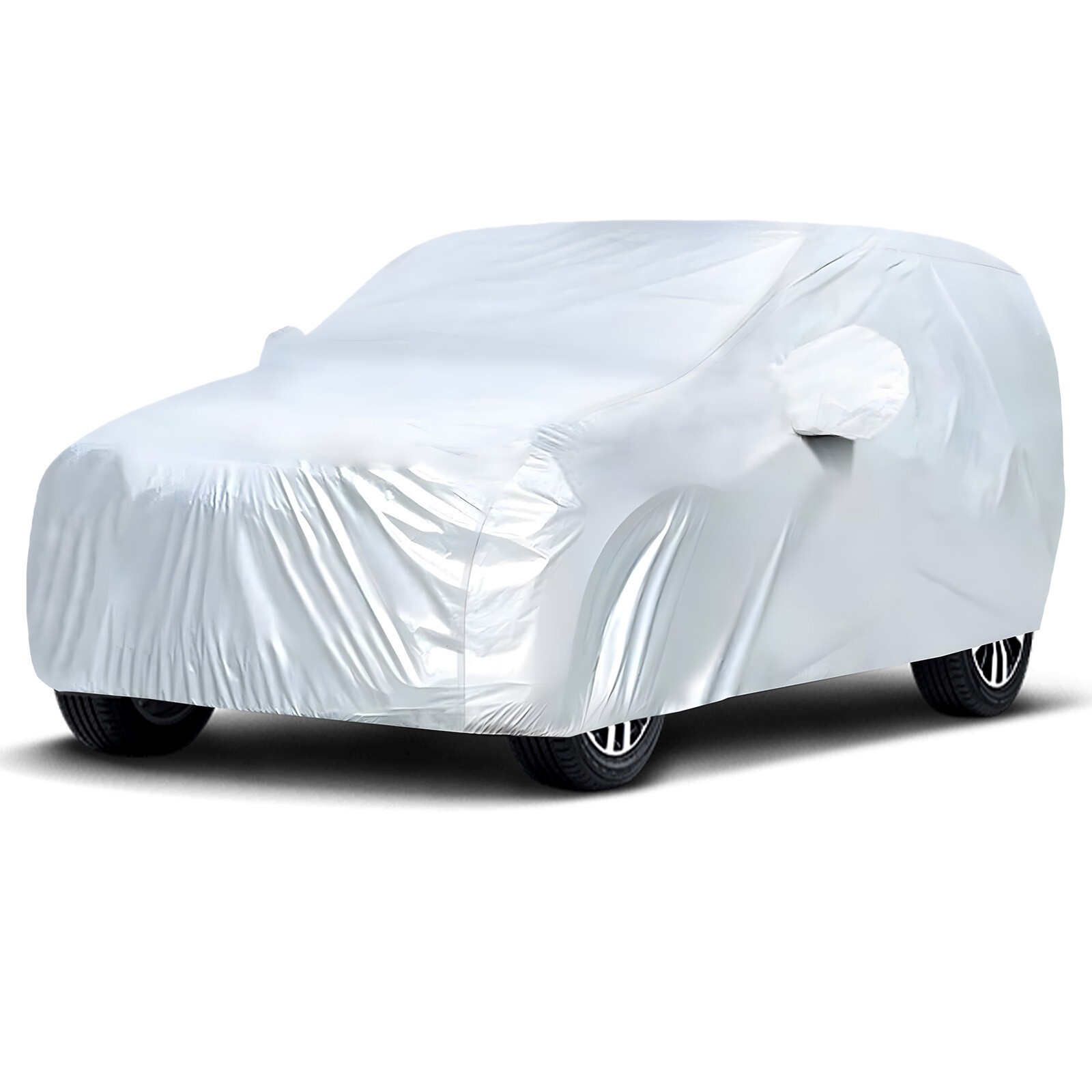 4.8M Full Car Cover In/Outdoor Dust UV Sun Snow Protection Silver Fit ...