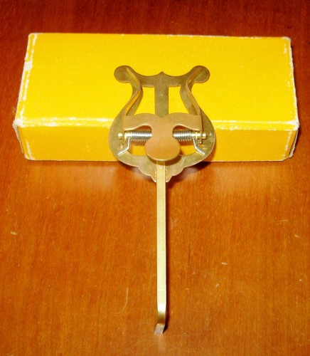 Vintage Marching Band Sheet Metal Music Note Holder w Box Instrument ...