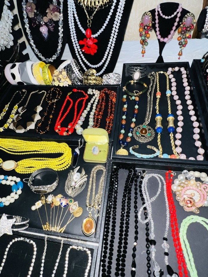 Huge Vintage Antique Mod Jewelry Lot Rhinestone Art Deco Statement ...