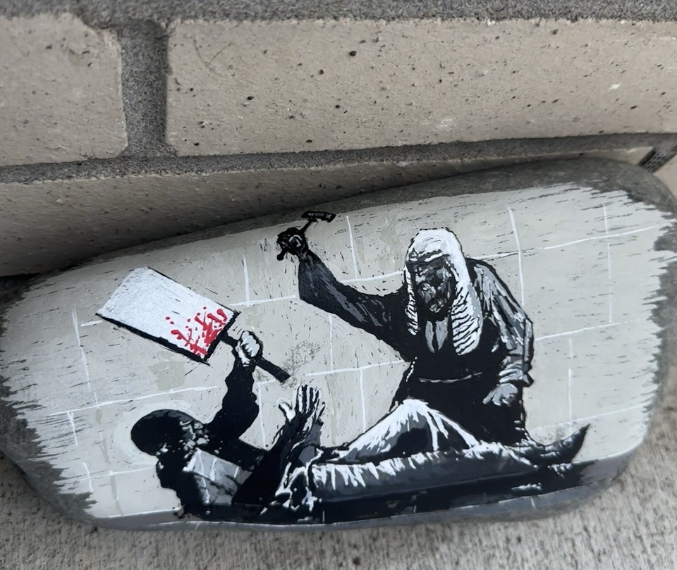 Banksy/Orwell Homage To Censorship Art Hand Painted Rock | eBay