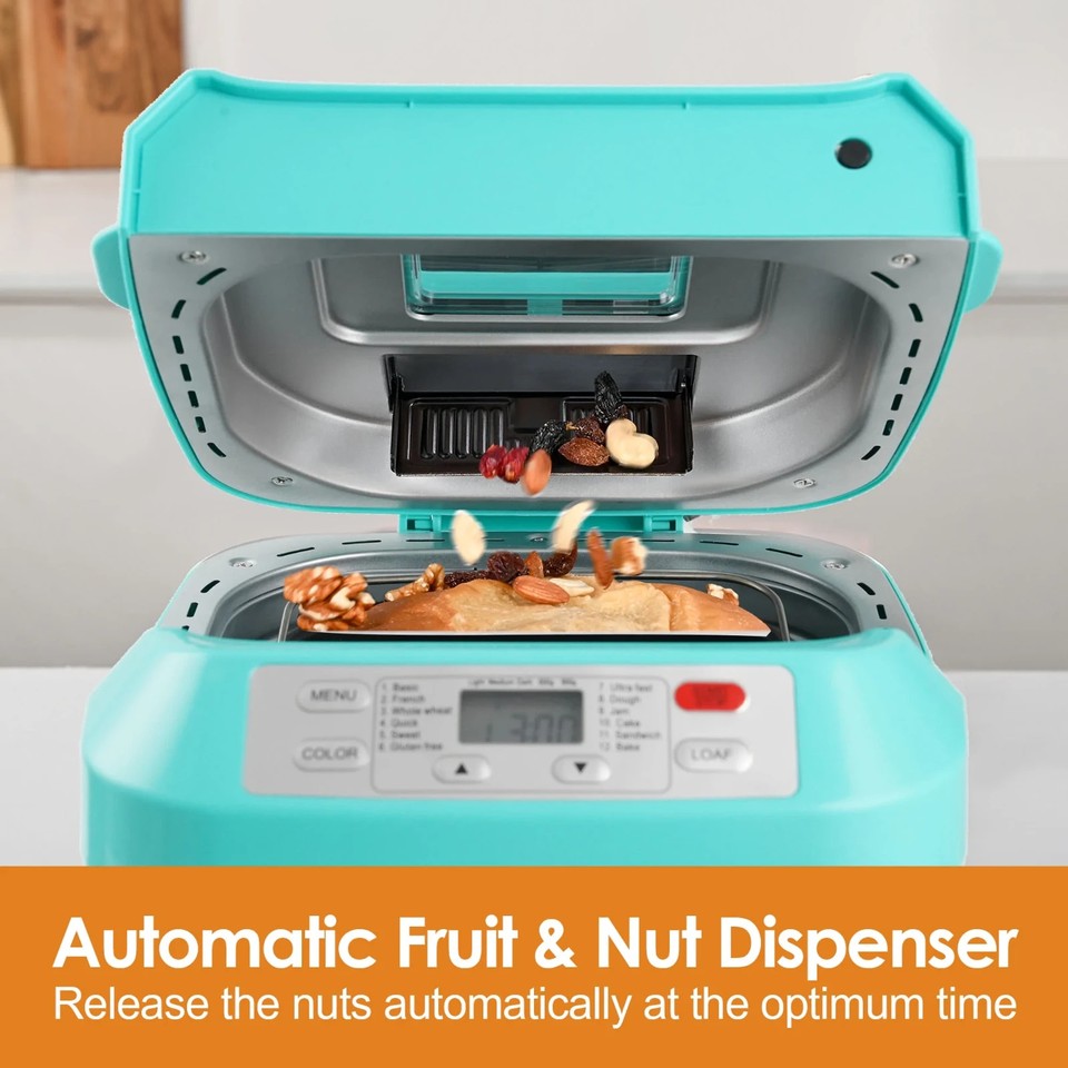 Kitchen in the box Bread Machine 2lb Auto Fruit Nut Dispenser Keep Warm ...