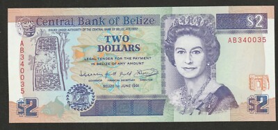 1991 BELIZE 2 DOLLAR NOTE UNC | eBay