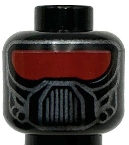 Lego New Black Minifigure Head Alien Mask w/ Red Visor Silver Breathing ...