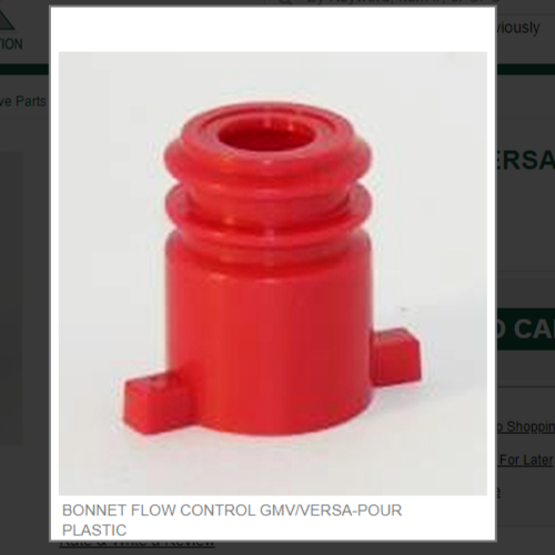 BONNET FLOW CONTROL GMV/VERSA-POUR PLASTIC # 05-0262/04 | eBay