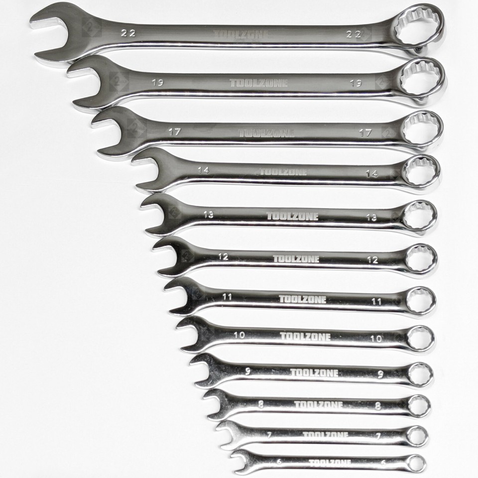 Combination SPANNER Set 12pc Metric SPANNER Wrenches 6-22mm Toolzone | eBay