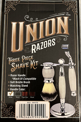 New Razor Three Piece Shave Kit White Vintage Like Union SS2 NIB | eBay