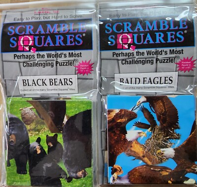 2 SCRAMBLE SQUARE 9 PIECE PUZZLES (BLACK BEARS) (BALD EAGLE) | eBay
