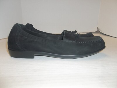 Womens Size 9.5N SAS Hope Slip On Loafer Leather Moccasin Comfort Black ...