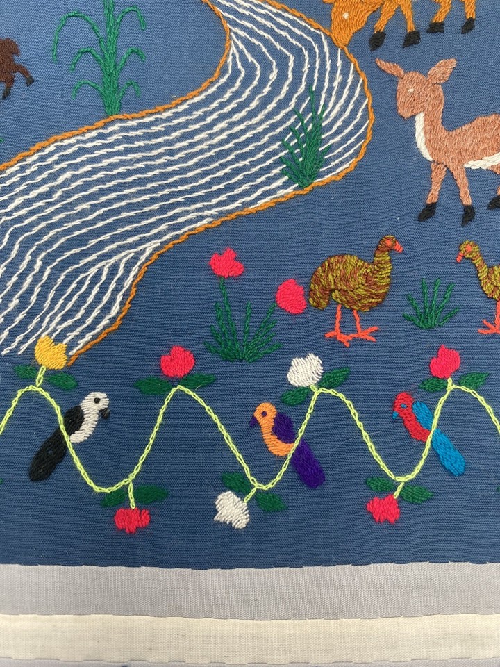 Hmong Story Cloth Tapestry Embroidered Animals Nature Handstitched ...