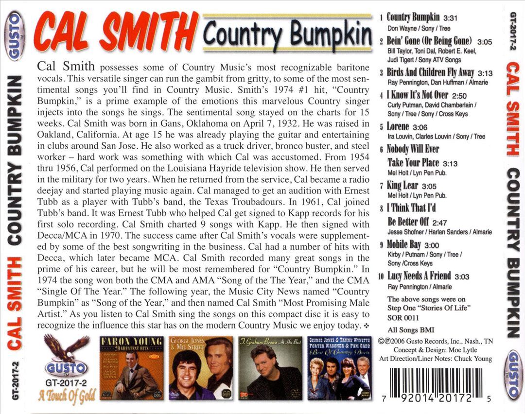 CAL SMITH - COUNTRY BUMPKIN [GOOD TIME] NEW CD 792014201725| eBay