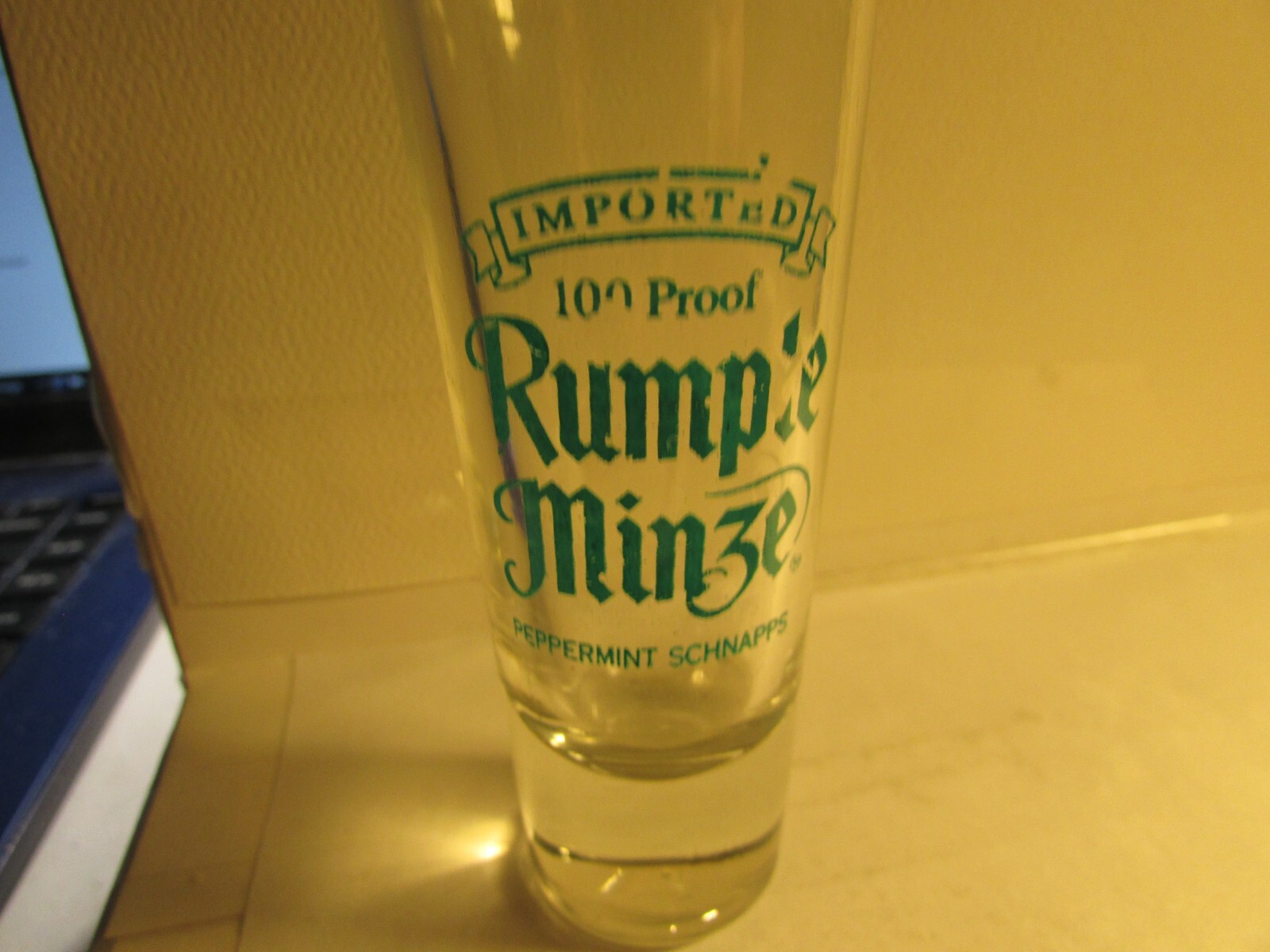 Rumple Minze Peppermint Scnapps -tequila style 3 1/2 " shotglass-see ...