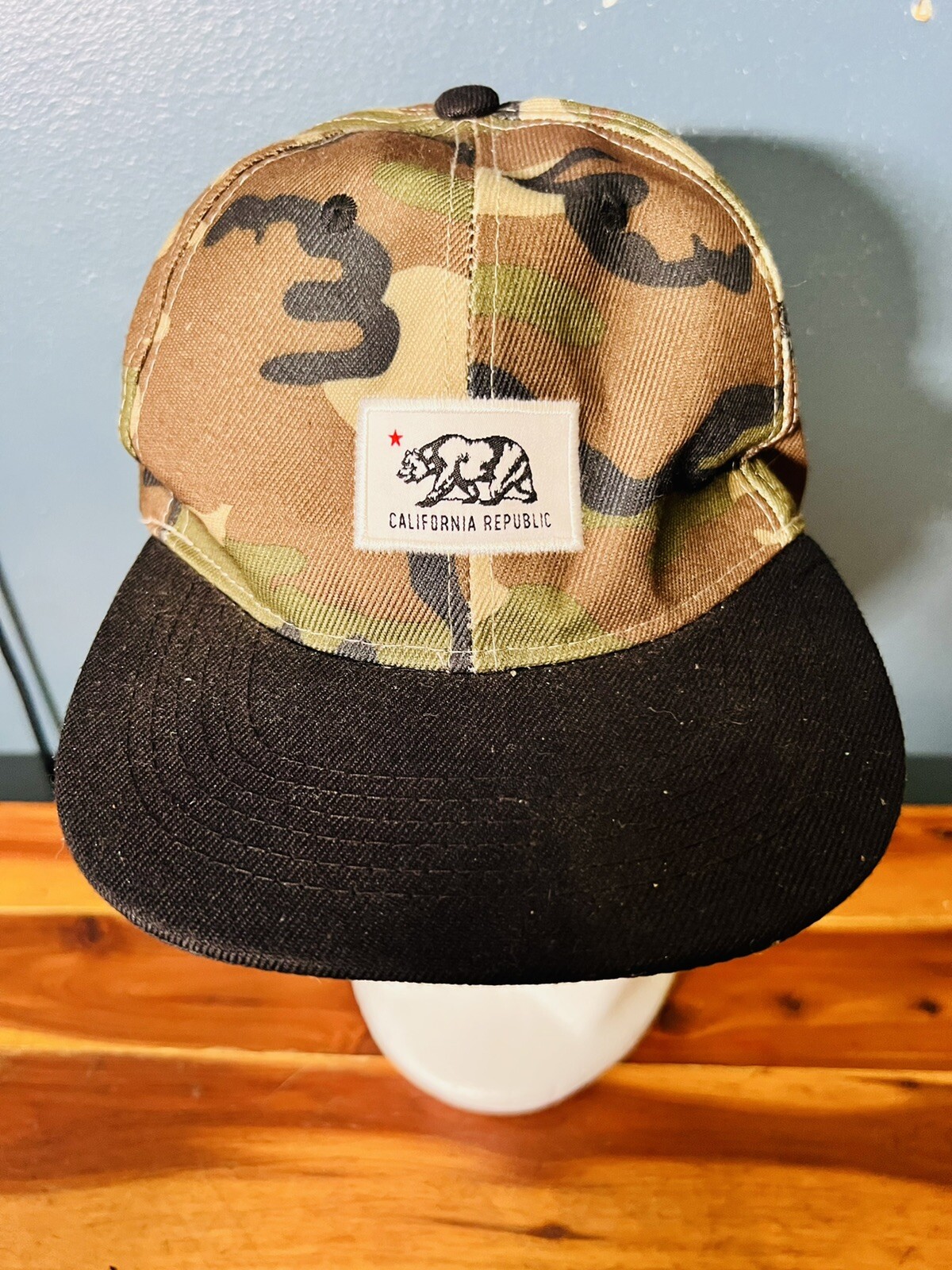 California Republic Flag Camo Snapback Hat Cap Cali - Gem